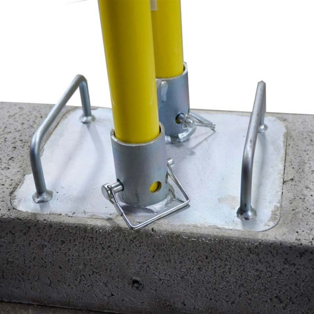Concrete Counterweight Base Plate with Rubber Pads – CAI Safety Systems ...