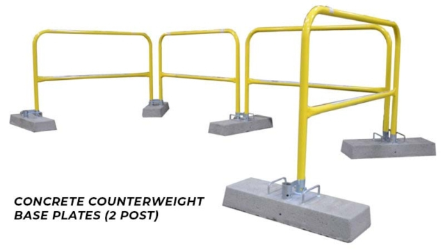 Concrete Counterweight Base Plate with Rubber Pads – CAI Safety Systems ...