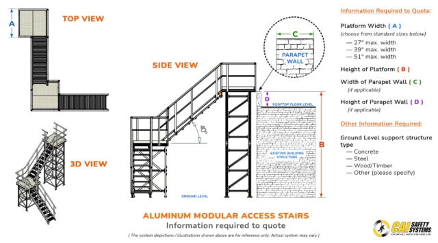 Request a Quote - Aluminum Modular Access Stairs – CAI Safety Systems, Inc.